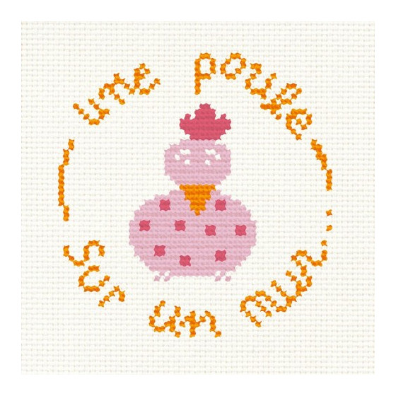 Mini Kit "Une poule sur un mur" Lili Points, Mercerie Floriane