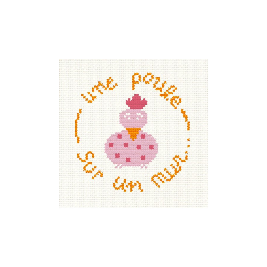 Mini Kit "Une poule sur un mur" Lili Points, Mercerie Floriane